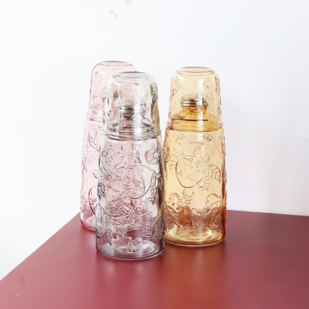 Jual JE.ID Gelas Botol Kaca Gelas Botol Aesthetic Motif Corak Glass ...