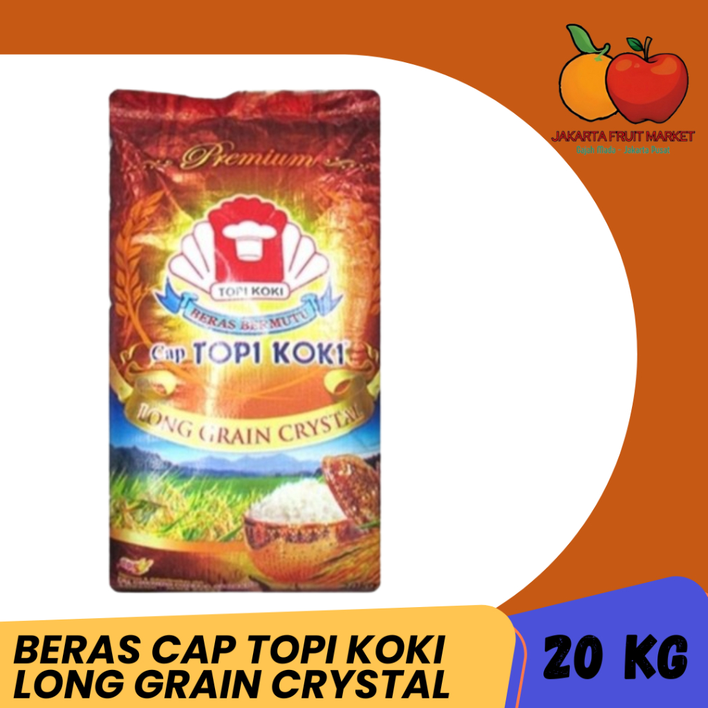 Jual BERAS CAP TOPI KOKI LONG GRAIN CRYSTAL 20KG | Shopee Indonesia