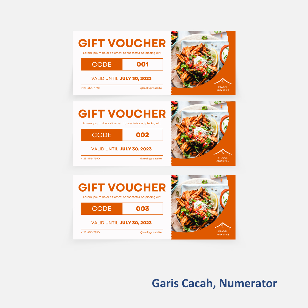 Jual Cetak Voucher Ukuran Custom 14 x 6 Cetak Voucher Kupon Makanan ...