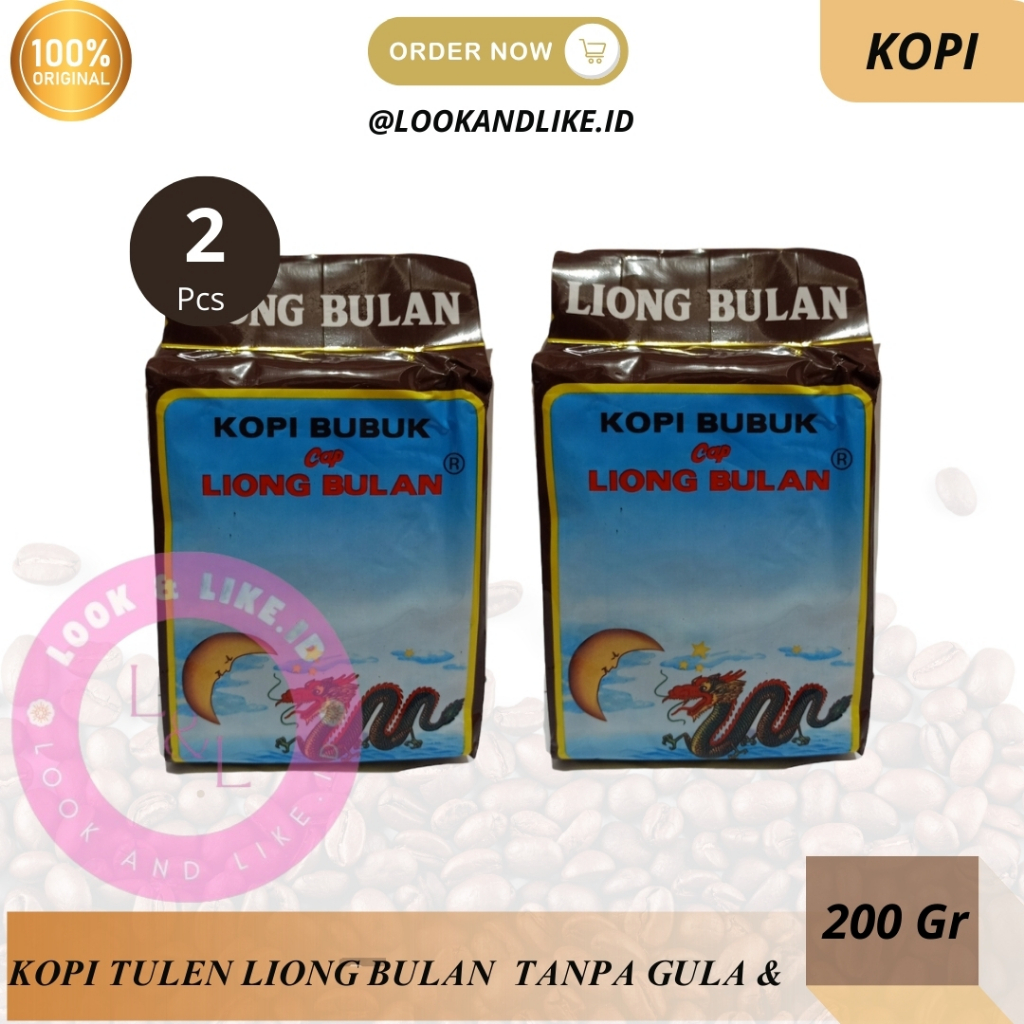 Jual Kopi Liong Bulan 2 Bks x 200gr Tanpa Gula Kopi Legend Khas Kota ...