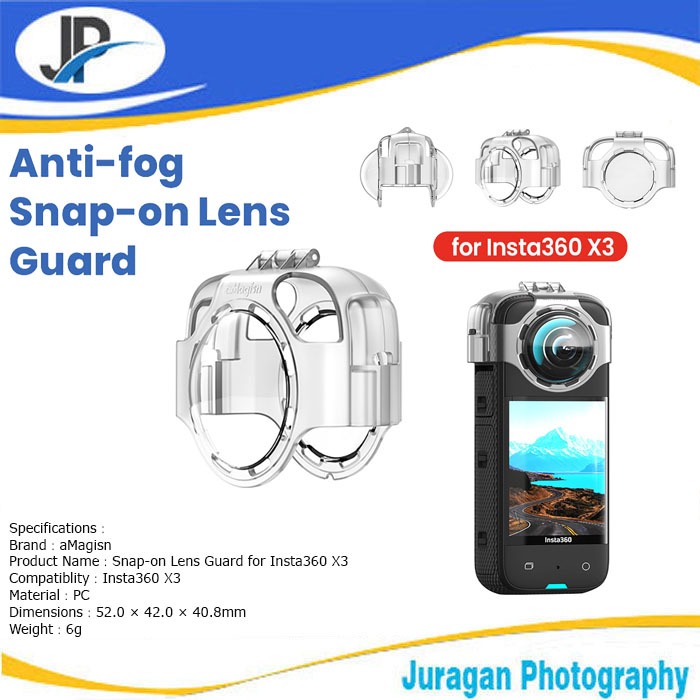 Jual Anti-fog Snap-on Lens Guard for Insta360 X3 , Provide all around ...