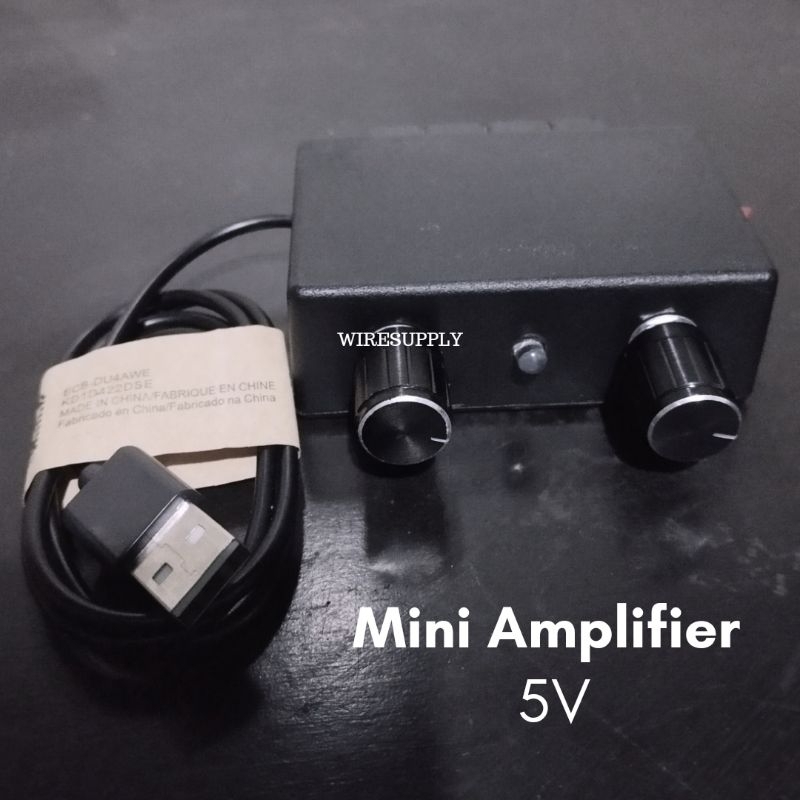Jual MINI AMPLIFIER 5V TANPA BLUETOOTH MAX 50 WATT FREE AUX & USB CABLE ...
