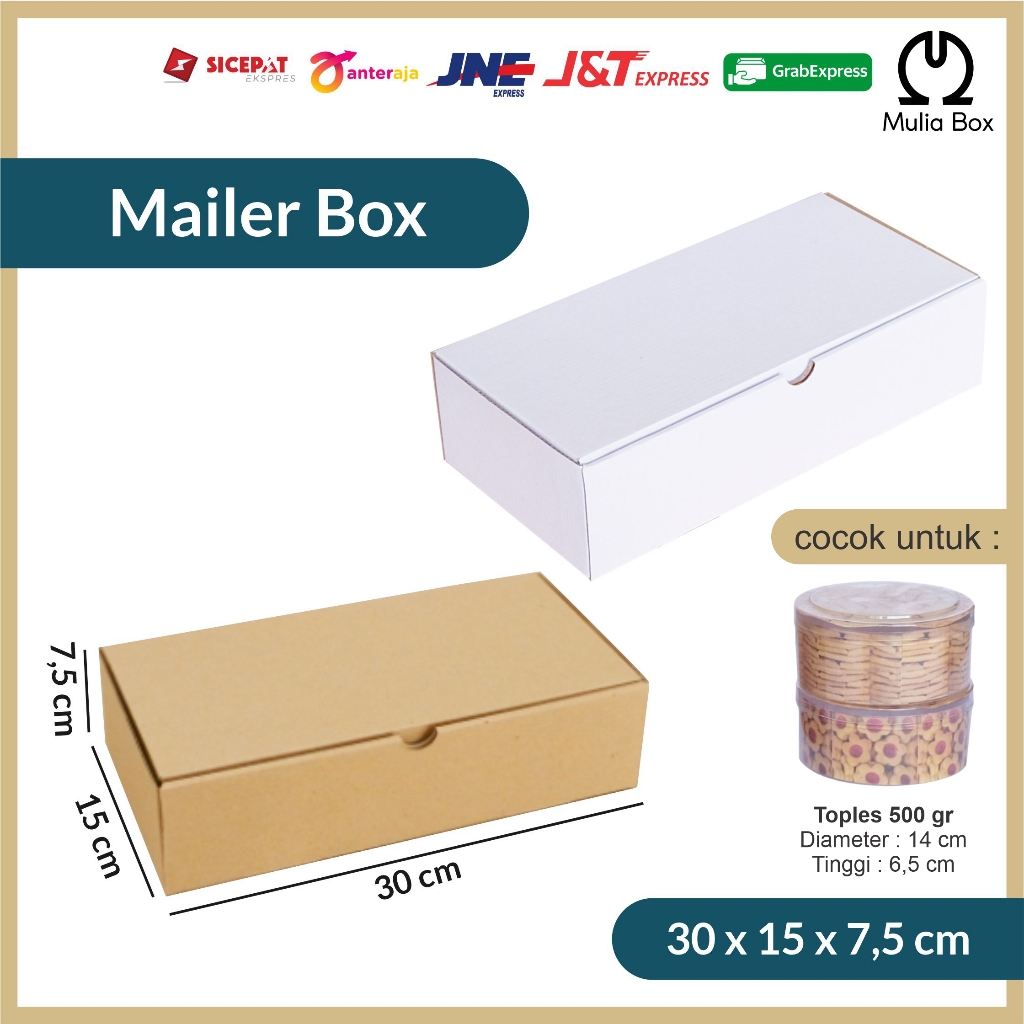 Jual Kardus Packing Mailer Box 30 x 15 x 7,5 cm Corrugated Die Cut ...