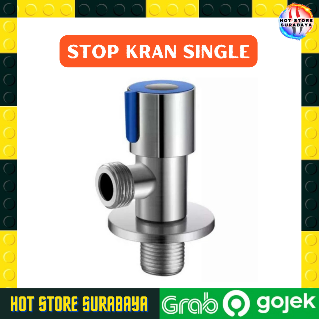 Jual STOP KRAN STAINLESS 1/2 INCH STOPKRAN SINGLE CABANG 1 -SATU stopkran closet shower kloset ...