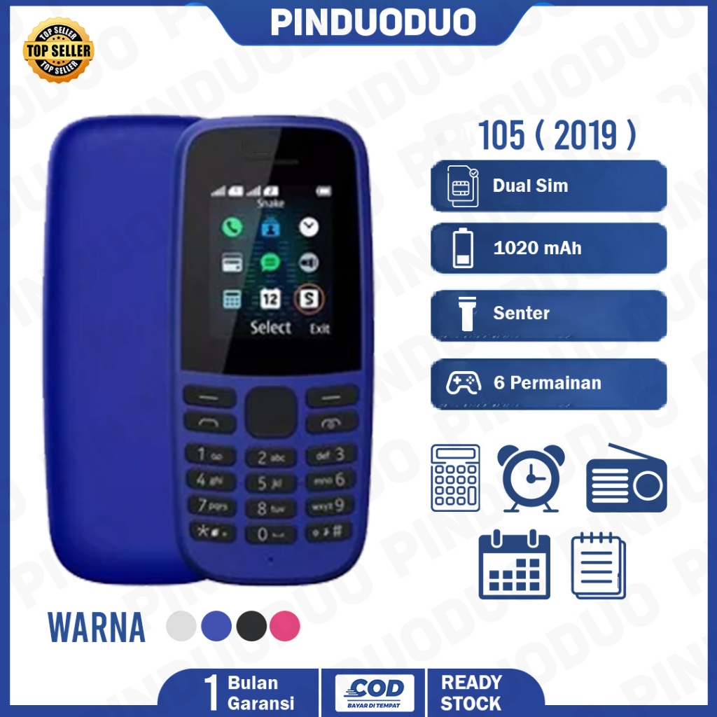 Jual Nokia 105 2019 jadul hp garansi bisa Indonesia Dual Sim | Shopee Indonesia
