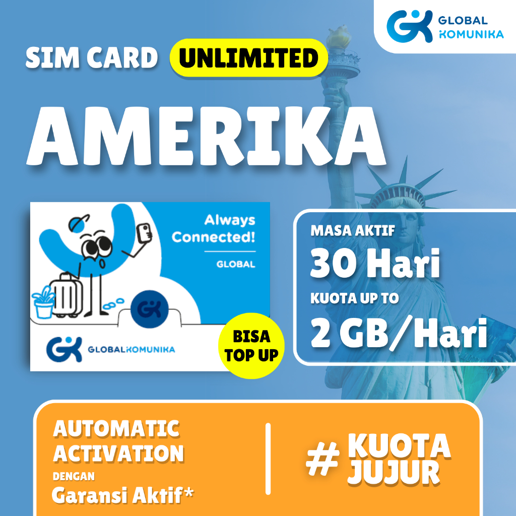 Jual Simcard USA America Pure Unlimited | Tethering Local Sim Card ...