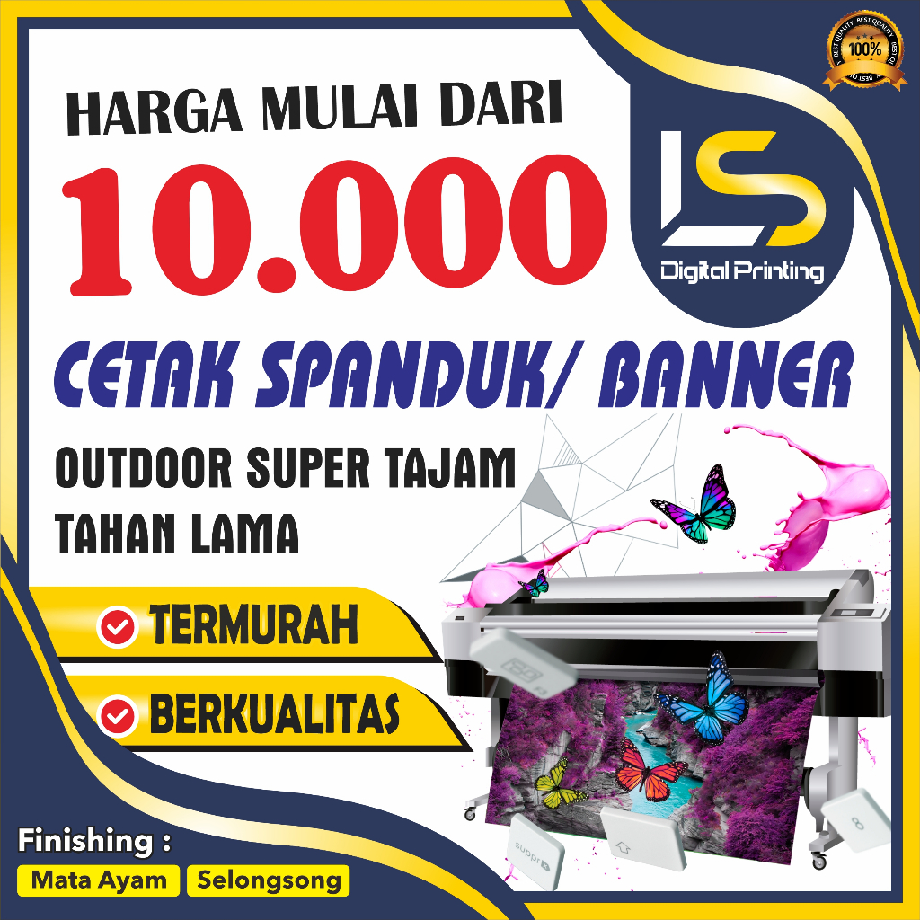 Jual Cetak Spanduk Custom ( GRATIS DESAIN ) bahan Flexi 280Gram, Banner ...