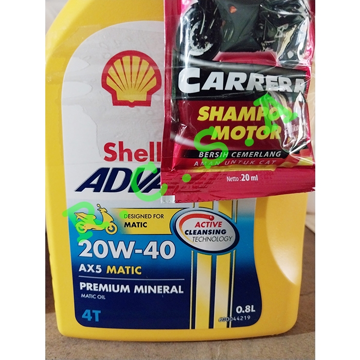Jual OLI SHELL ADVANCE AX5 SCOOTER 20W-40 0,8 LITER - ORIGINAL SHELL ...