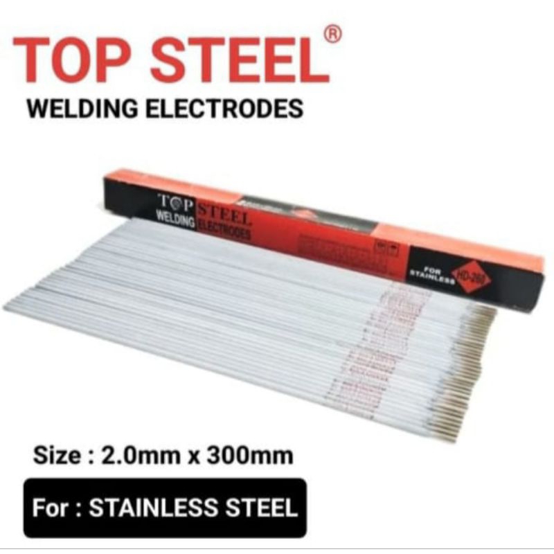 Jual Kawat Las Listrik Stainless Steel TOP STEEL size 2.0mm x 300mm ...