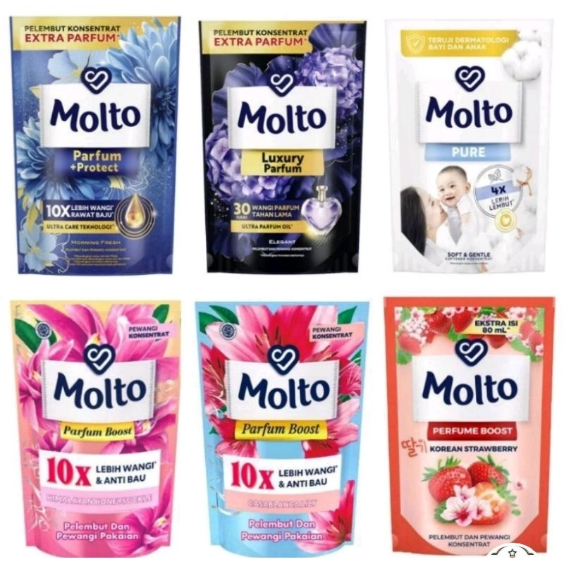 Jual 650ml Molto Parfume+Protect Morning Fresh Pure Soft&Gentle Luxury ...