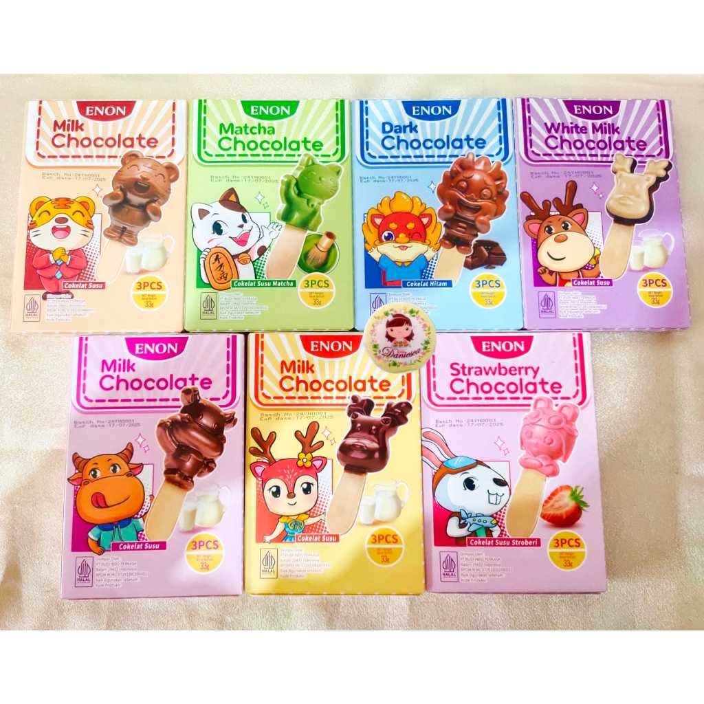 Jual .Coklat import | Enon Animal Chocolate Stick Strawberry, Milk ...