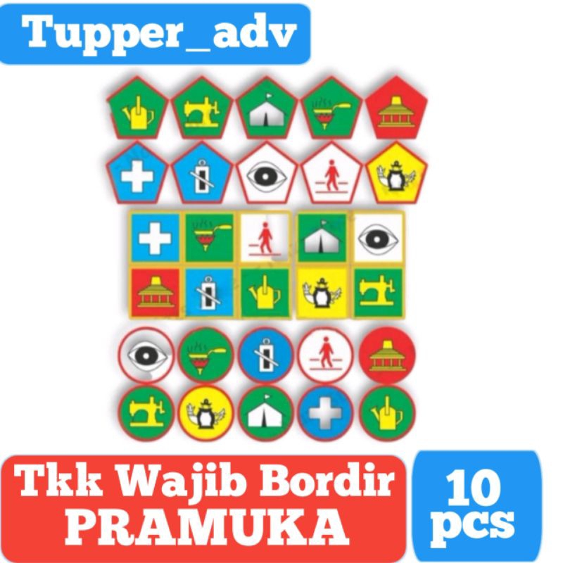 Jual Paket Isi 10pcs Tkk Wajib Pramuka Bordir Siaga Penggalang Penegak | Shopee Indonesia