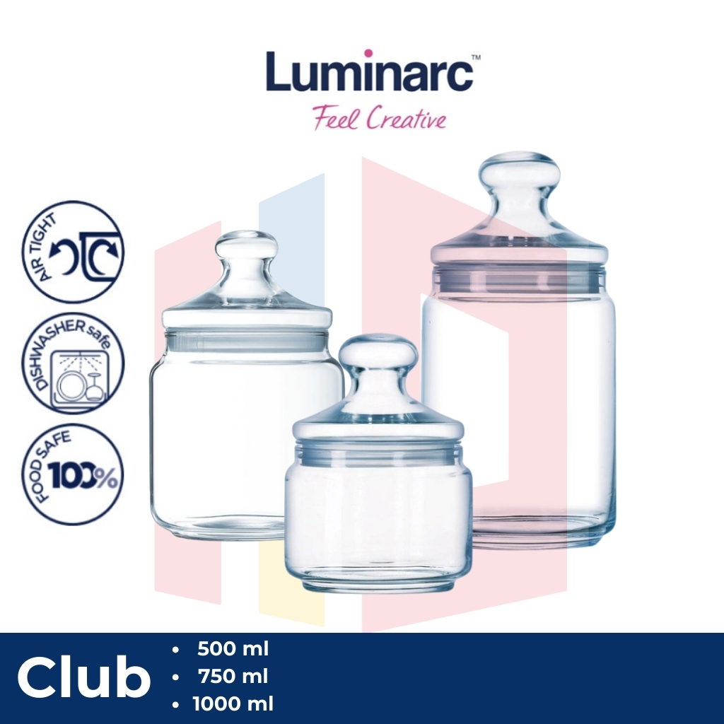Jual Luminarc Jar Club Toples Kaca / Toples Permen Kue Lebaran Bening ...