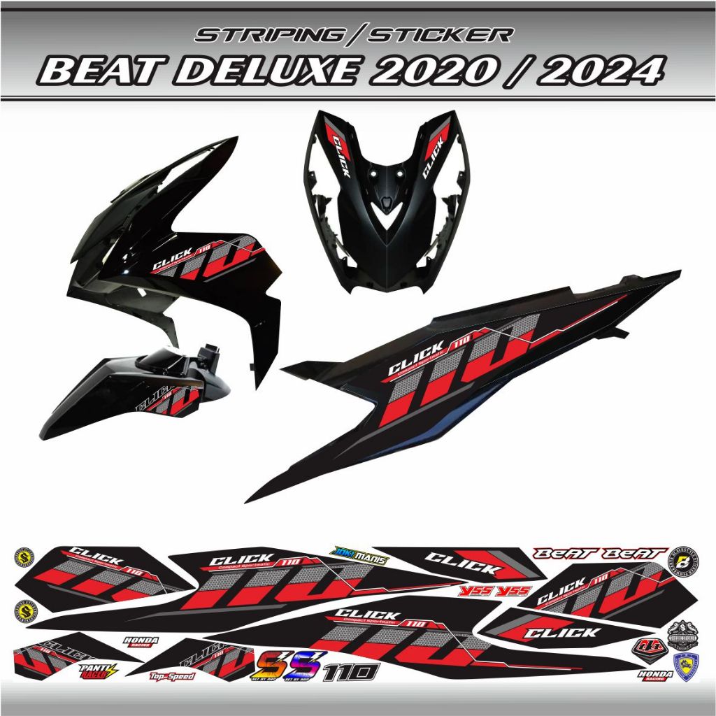 Jual STICKER VARIASI SIMPLE TERBARU STRIPING HONDA BEAT NEW DELUX HONDA ...