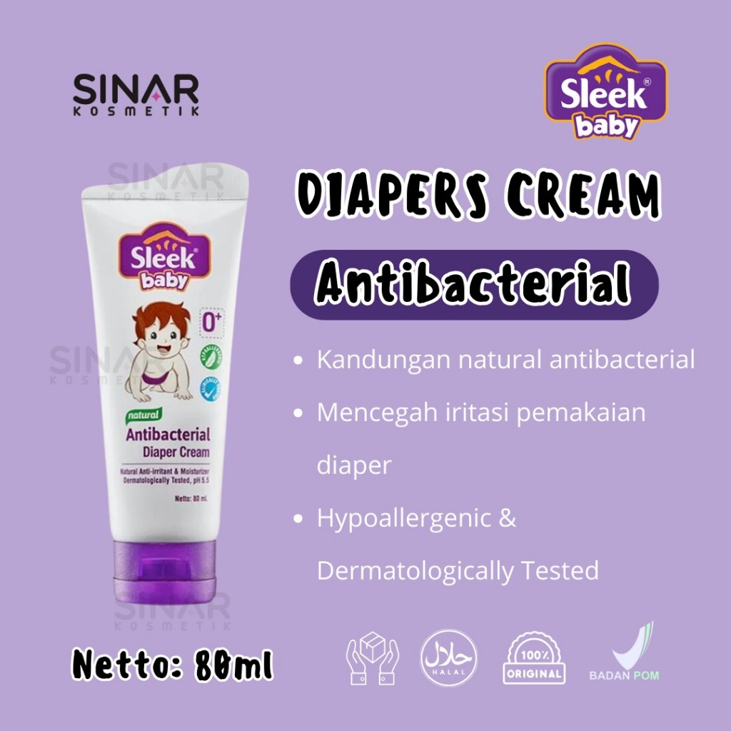 Jual Sleek Baby Natural Antibacterial Diaper Cream Tube 80ml | Shopee Indonesia