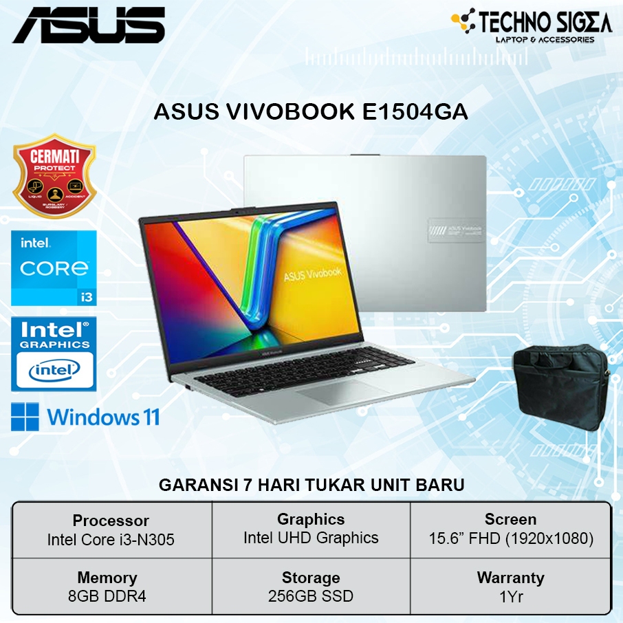 Jual ASUS Vivobook Go E1504GA i3 N305 8GB 256GB 15.6 FHD | Shopee Indonesia