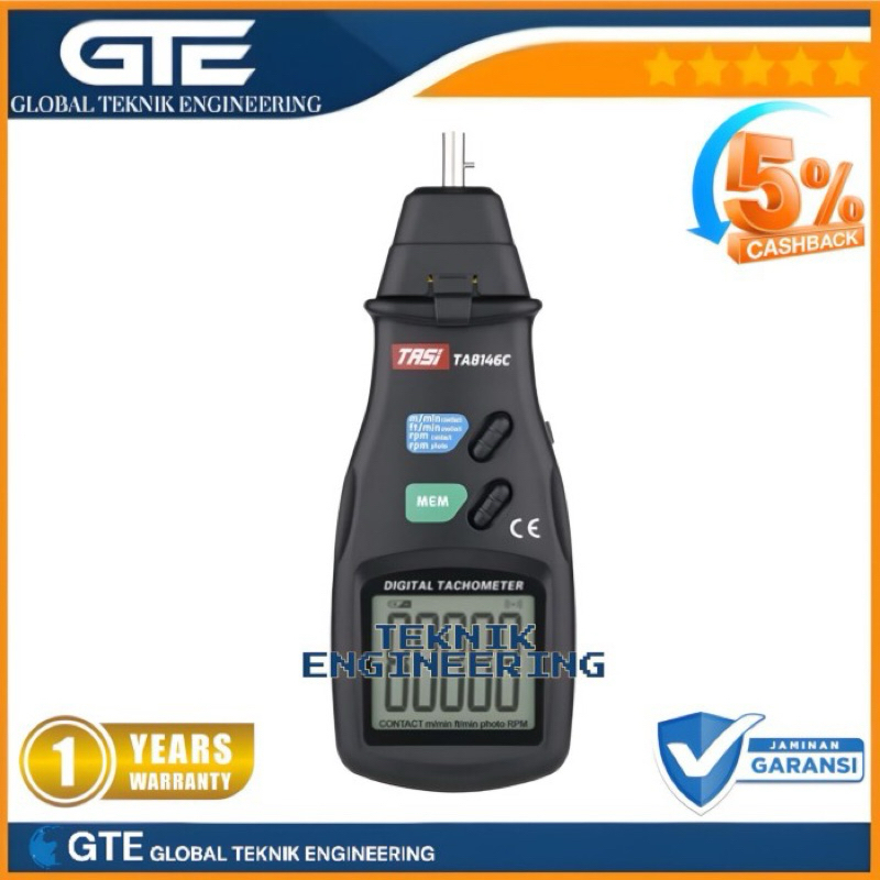 Jual Digital Tachometer Data Logger 2in1 Laser Contact TASI TA8146C RPM ...