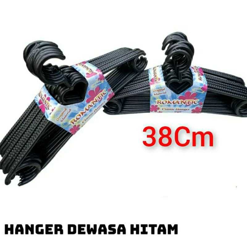 Jual Hanger Romantic Dewasa Hitam Plastik Tebal Per Lusin/ Gantungan ...
