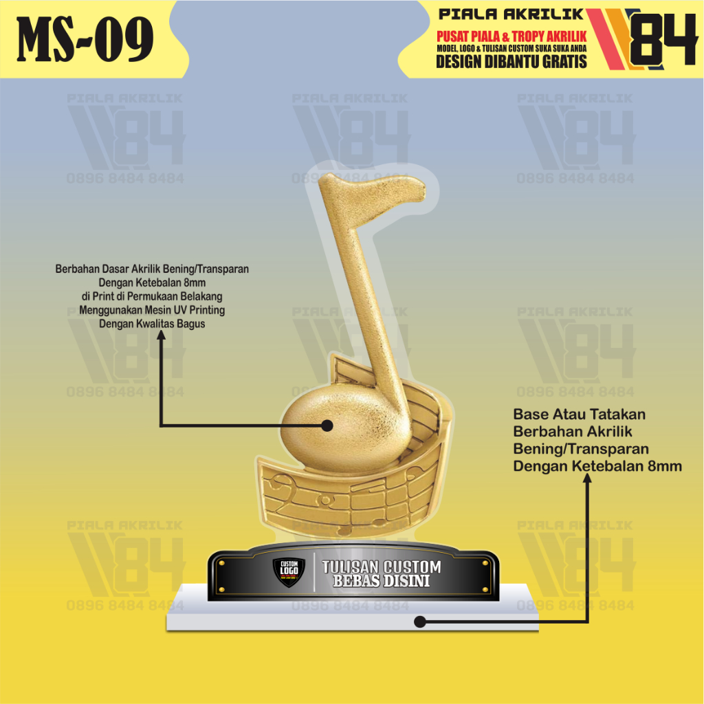 Jual Plakat Music, Piala Music, Tropy Music, Tropi Musik, Plakat ...