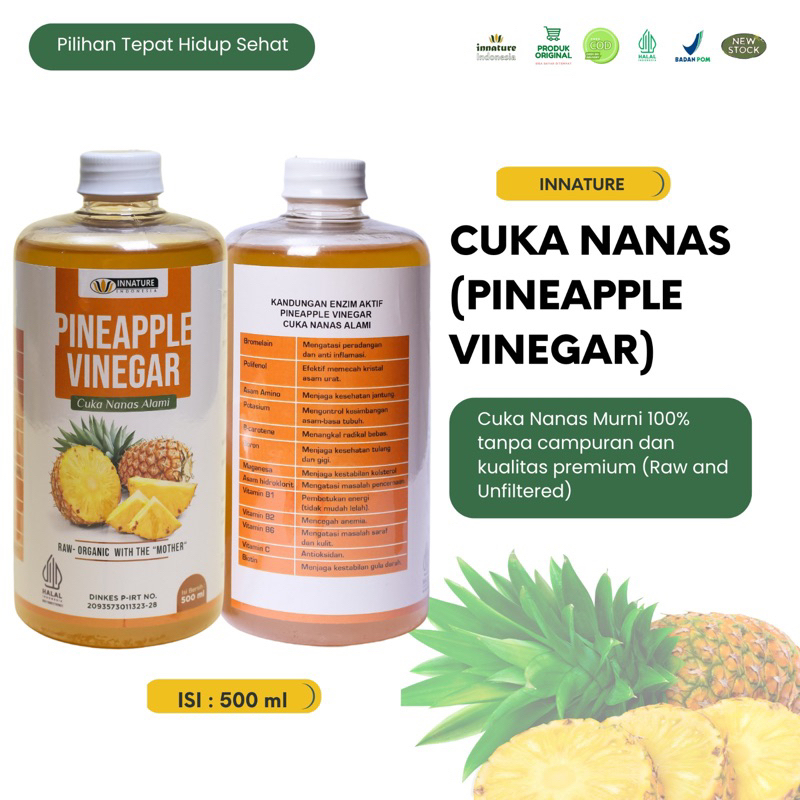 Jual Cuka Nanas Murni innature 500ml original Pineapple cider vinegar ...