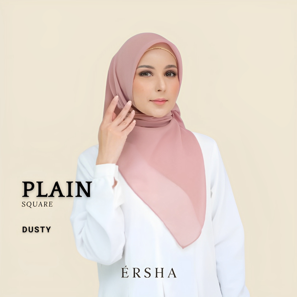 Jual Ersha Hijab - Plain Square Polycotton Polos Segi Empat Premium 115 cm Jahit Tepi Rapi Basic ...