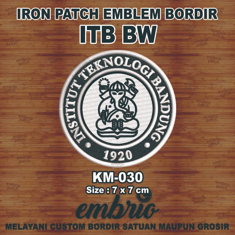 Jual KM-030 Emblem bordir logo ITB patches Institut Teknologi Bandung ...