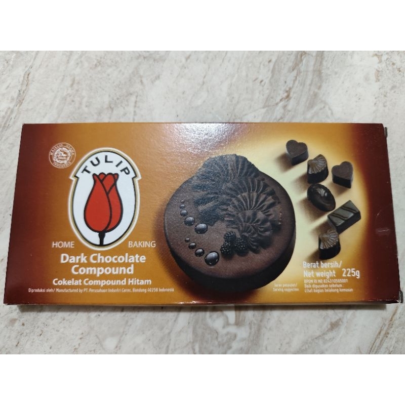 Jual Tulip Dark Chocolate Compound DCC 225gr Coklat Batang Coklat Masak ...