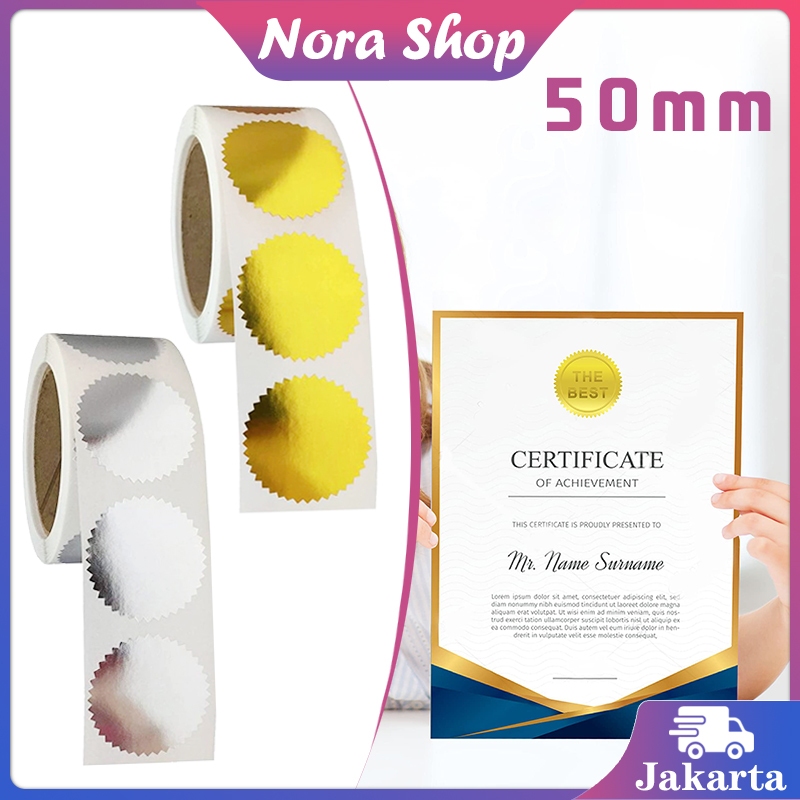 Jual 250pcs Sticker Logo Emboss Emas Perak Stempel Embos Dekorasi ...