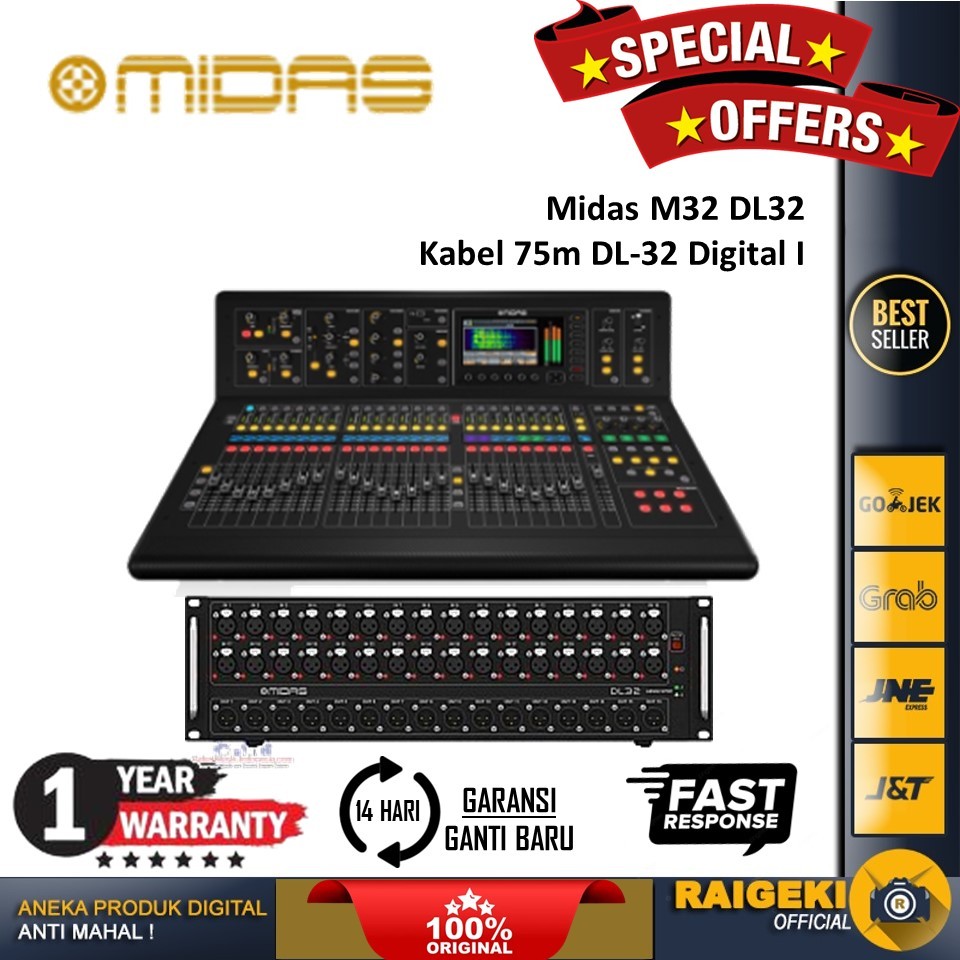 Jual Midas M32 DL32 Kabel 75m DL-32 Digital I/O Stagebox Snake Cable 32 Channel In 16 Out ...