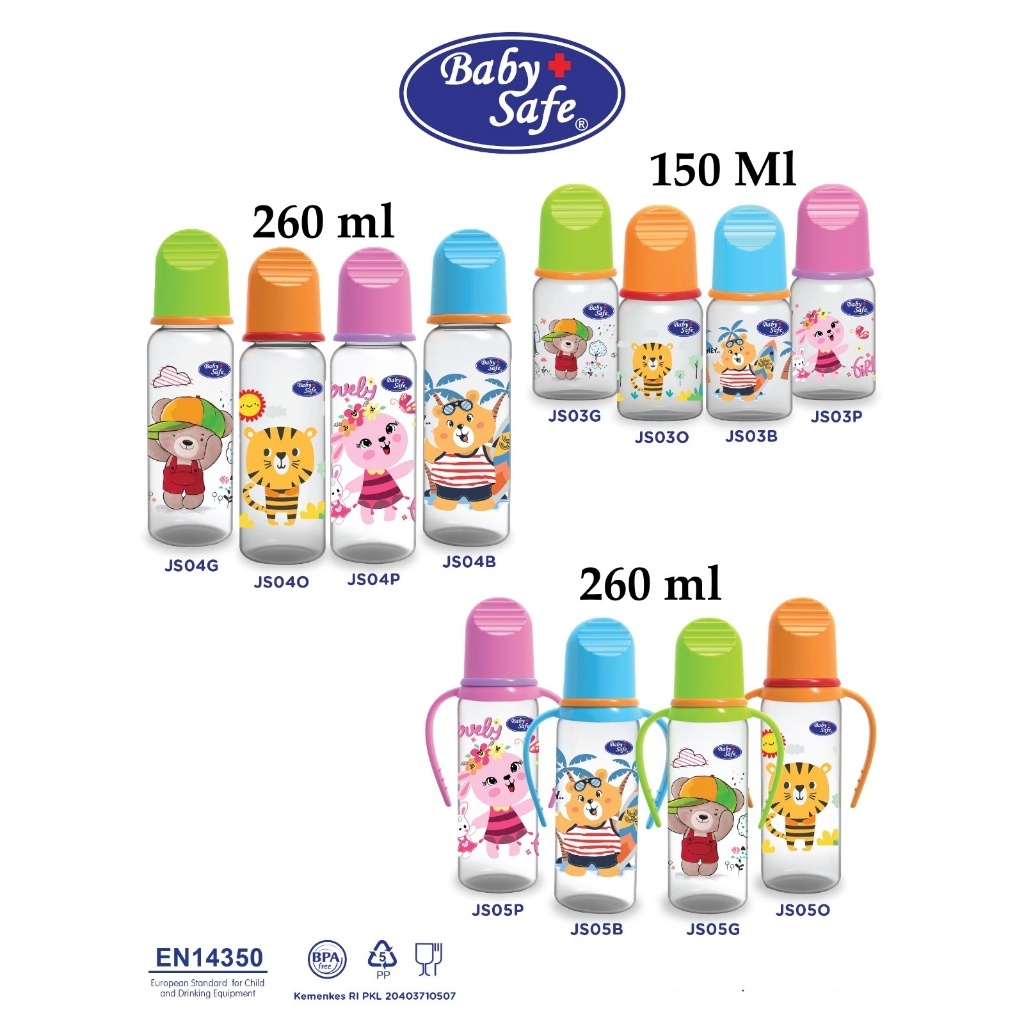 Jual Baby Safe Botol Susu / Feeding Bottle 250 ml JS004 | Shopee Indonesia