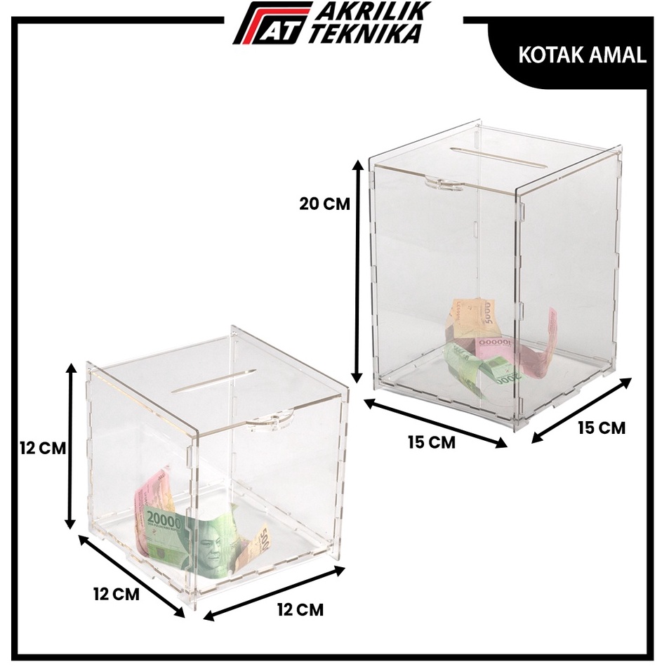 Jual Kotak Amal Box Tips Saran Akrilik Transparant Small Medium Tipe ...