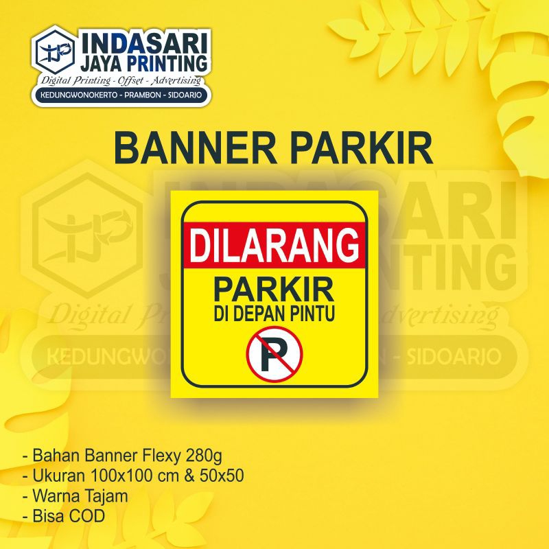 Jual Banner/spanduk Dilarang Parkir depan pintu | Shopee Indonesia