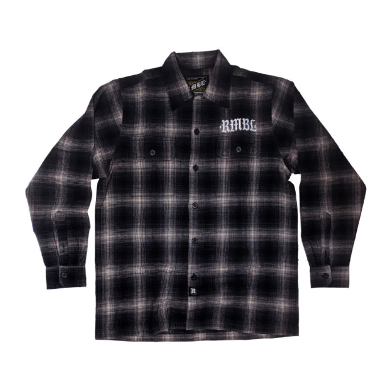 Jual KEMEJA FLANEL RMBL LOGO TEXT BLACK / FLNL RMBLTXT BK | Shopee ...