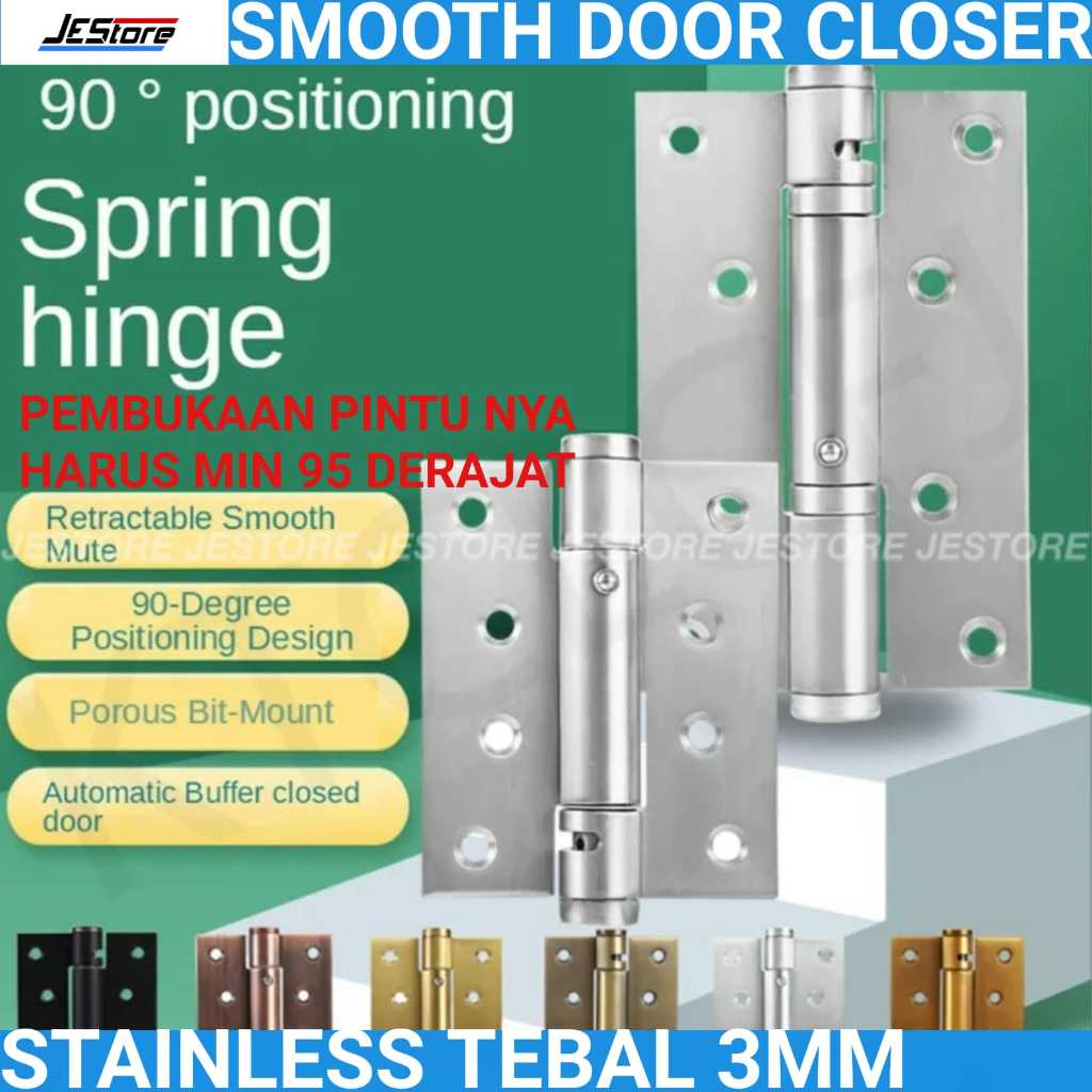 Jual Engsel Pintu Per Door Closer 4" & 5" Inch 90 derajat positioning ...