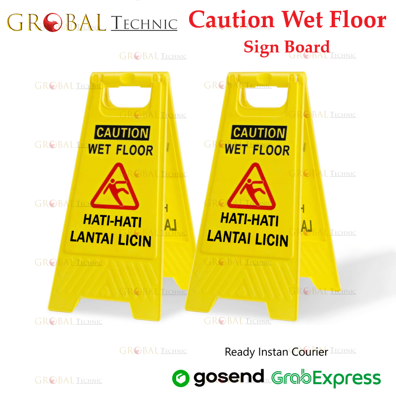 Jual Caution Wet Floor Warning Sign Board / Papan Peringatan Lantai ...