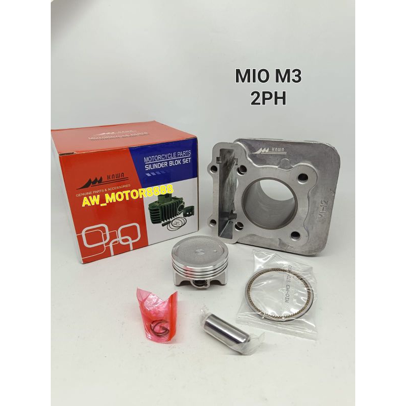 Jual CYLINDER BLOK BLOCK KOMPLIT MIO M3 / 2PH BLOK BLOCK SEHER KOMPLIT SET (KAWA) | Shopee Indonesia