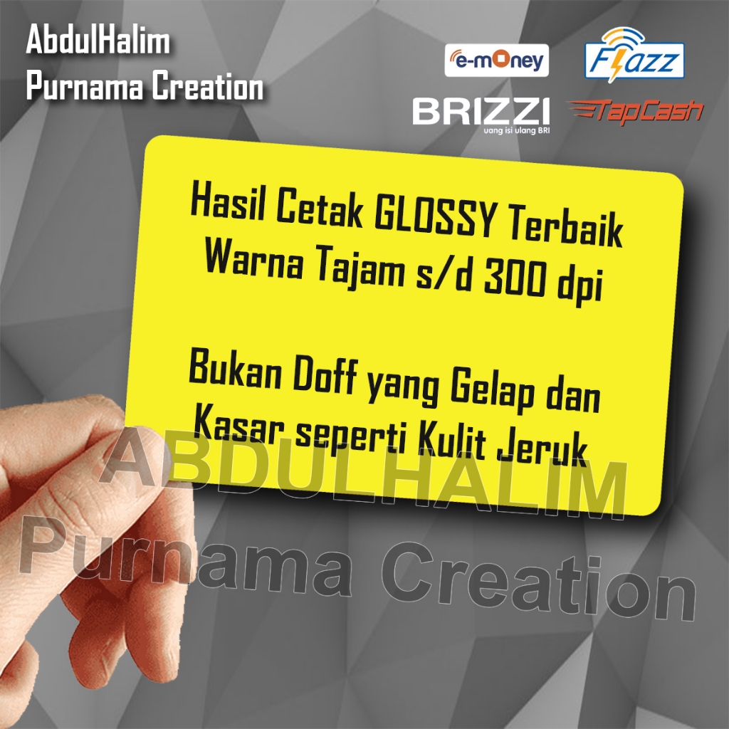 Jual Cetak Kartu Emoney Custom Desain SALONPAS bisa etoll emoney flazz ...