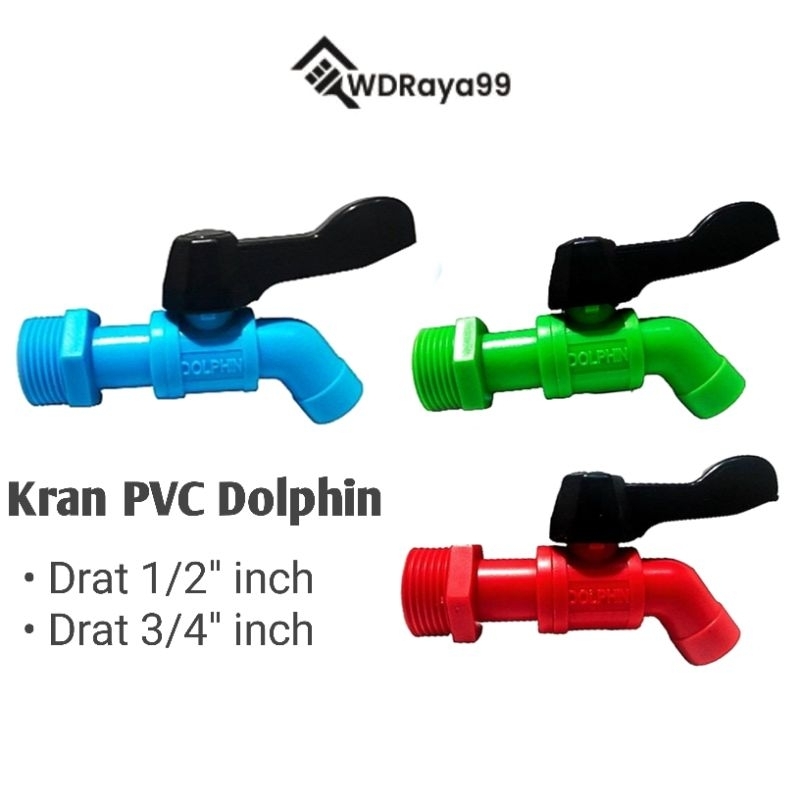 Jual Kran Air 1/2 3/4 inch Keran Air Warna Dolphin | Shopee Indonesia