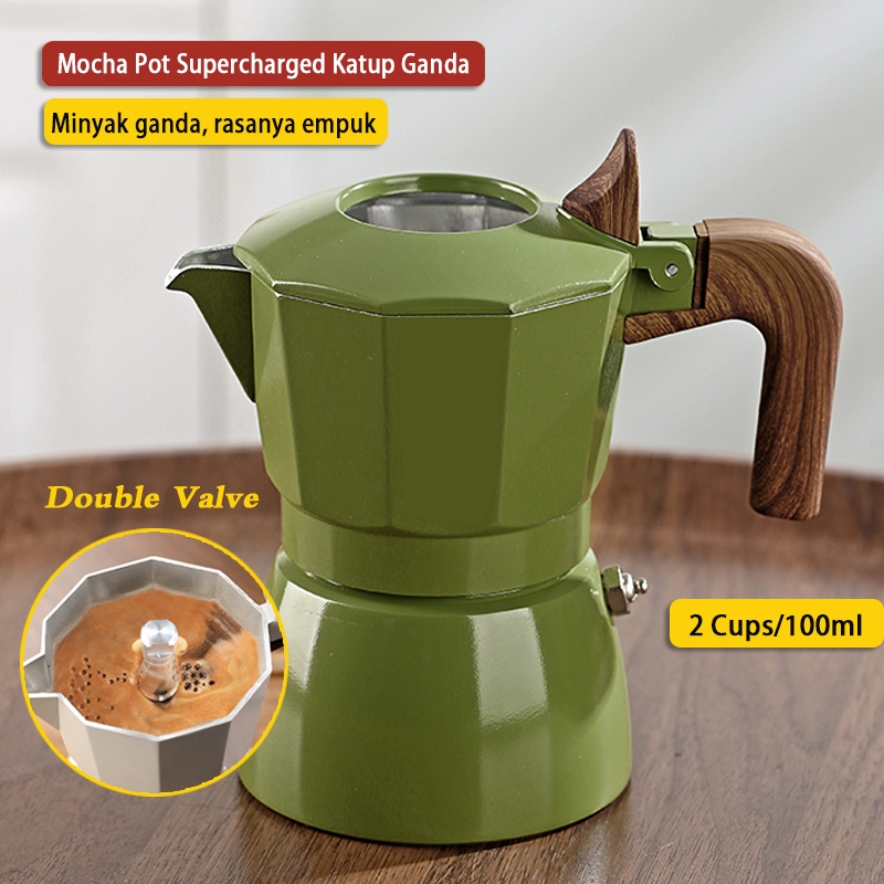 Jual Moca Pot Espresso Pot Mocha Pot Double Valve Mocha Supercharged Katup Ganda Coffee Pot Teko ...