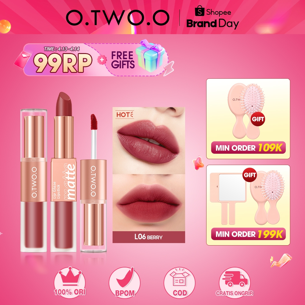 Jual 【BELI 2 BAYAR 99K】O.TWO.O Lipstick Intense Color Dual-Stick 2 In 1 ...