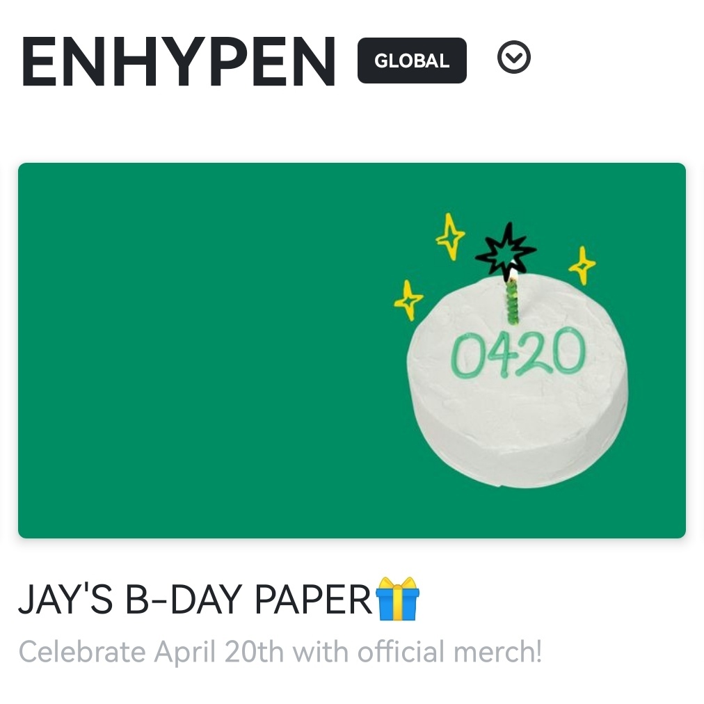 Jual [PRE ORDER] ENHYPEN JAY OFFICIAL B-DAY PAPER | Shopee Indonesia