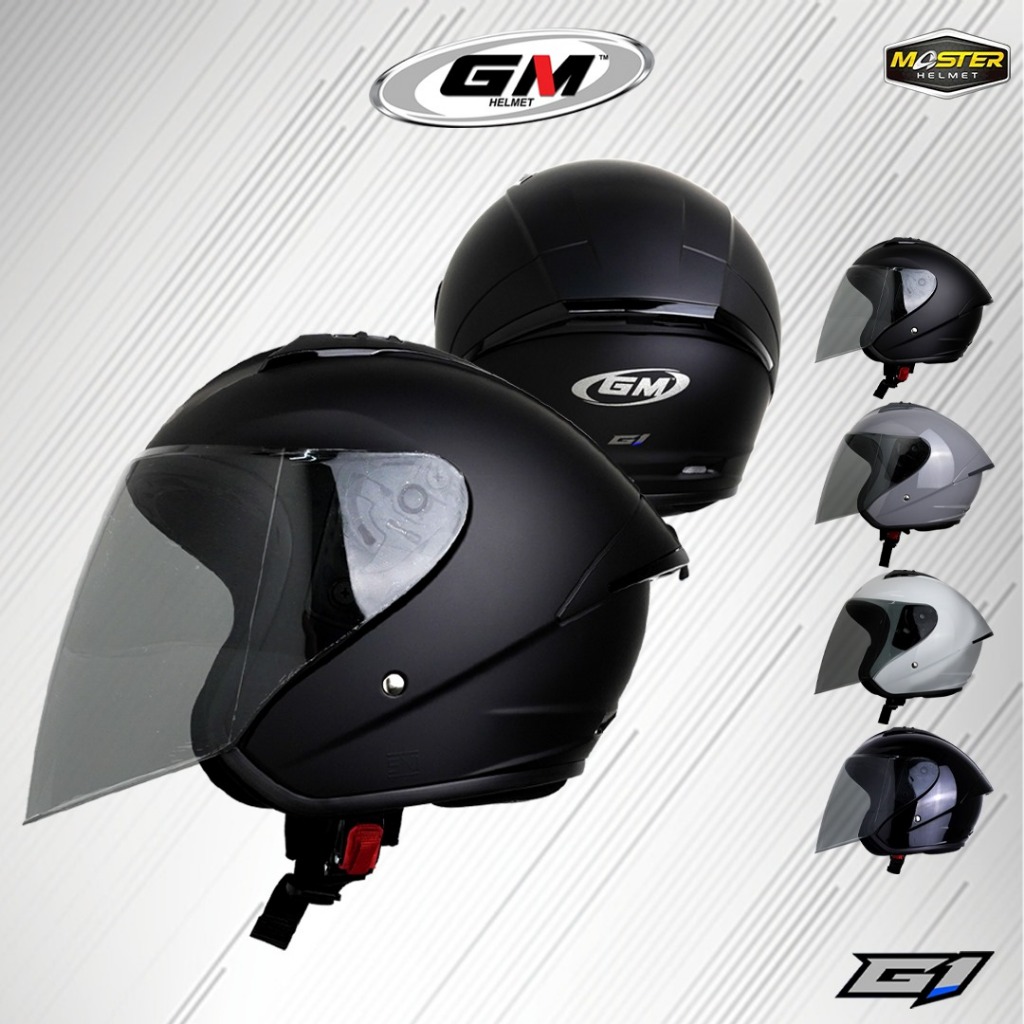 Jual Helm GM G1 SOLID Helm Half Face SNI | Shopee Indonesia