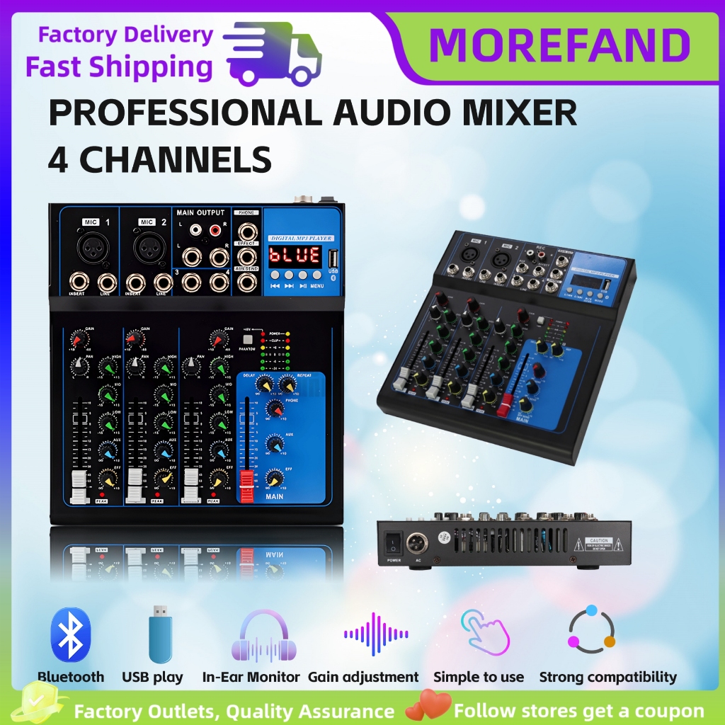 Jual MIXER AUDIO mixer profesional 4-channe mixer Penguat sinyal USB ...
