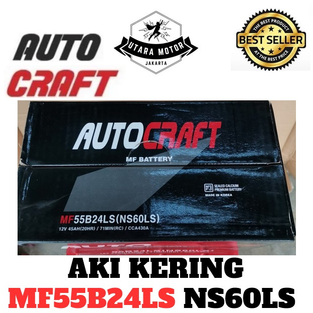 Jual AUTOCRAFT Aki Kering Mobil MF 55B24LS NS60LS 12V 45Ah Honda Crv Hrv Civic | Shopee Indonesia