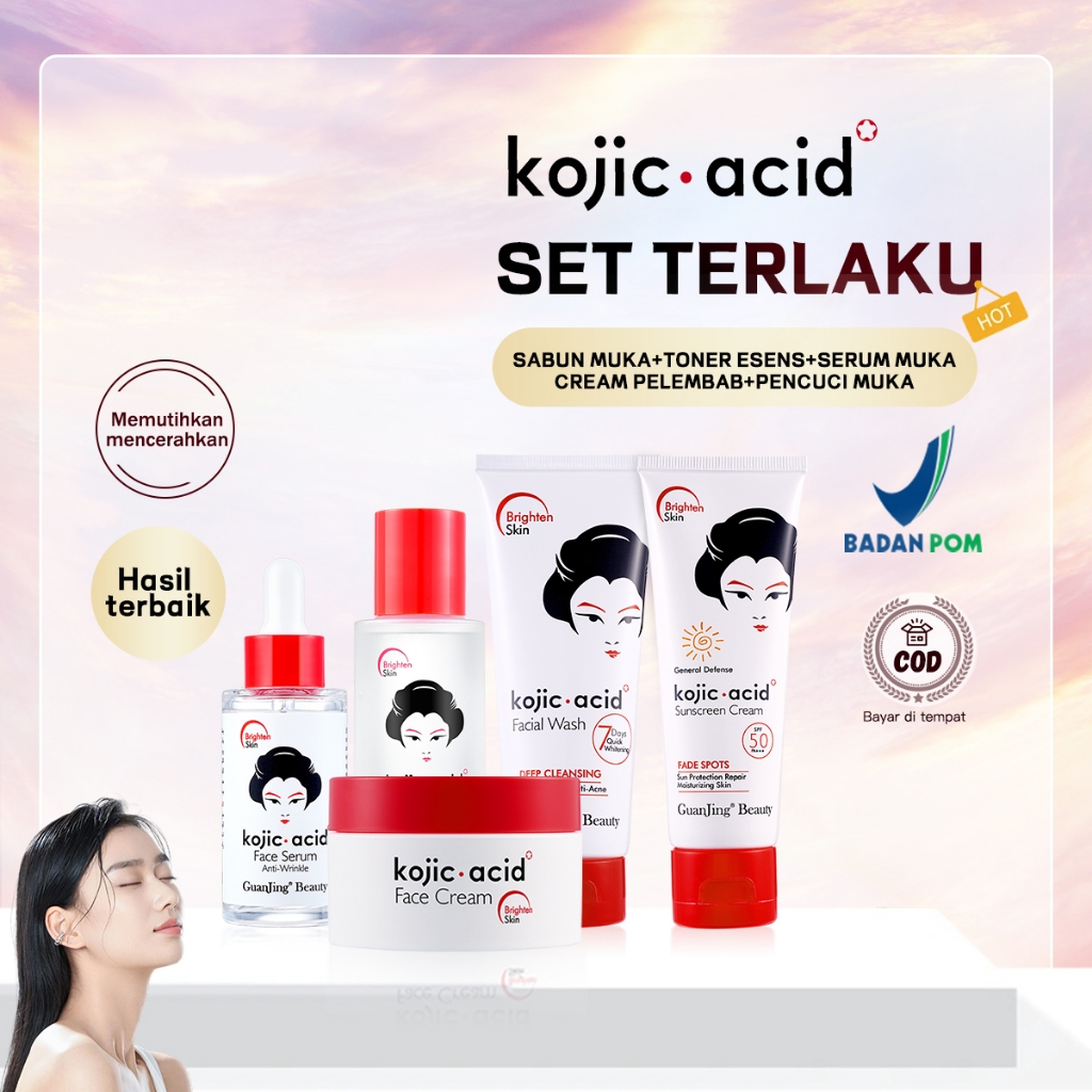 Jual 【Bpom】Kojic Acid 5in1 Brighting Guanjing Gift Paket Skincare Paket ...