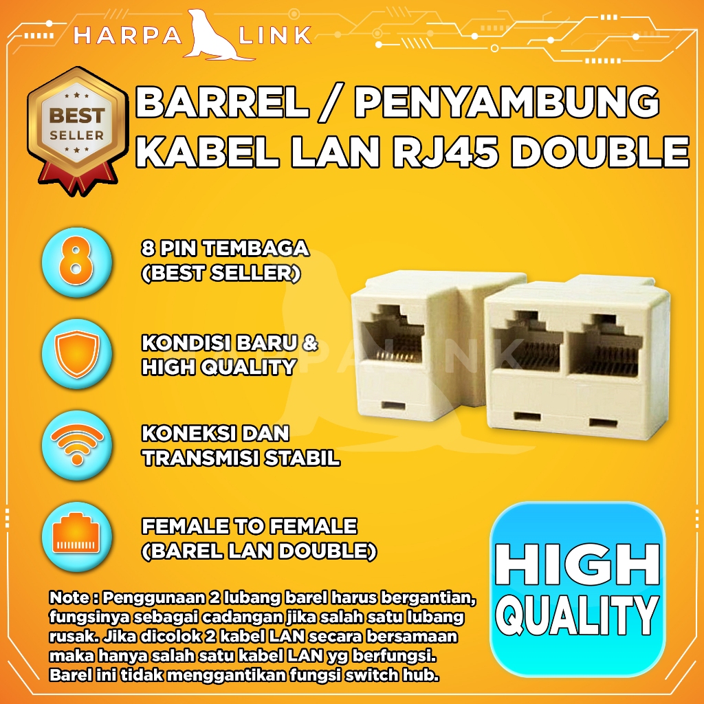 Jual Barrel RJ45 Double Konektor Sambungan Kabel LAN Rj45 Internet ...