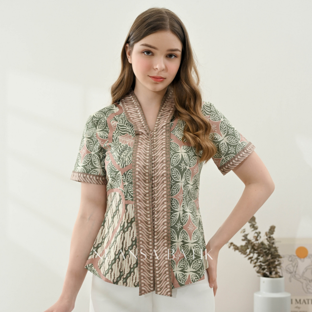 Jual Nuansa Batik Blouse Batik Model Kutu Baru Lengan Pendek Bahan Katun Stretch | Shopee Indonesia