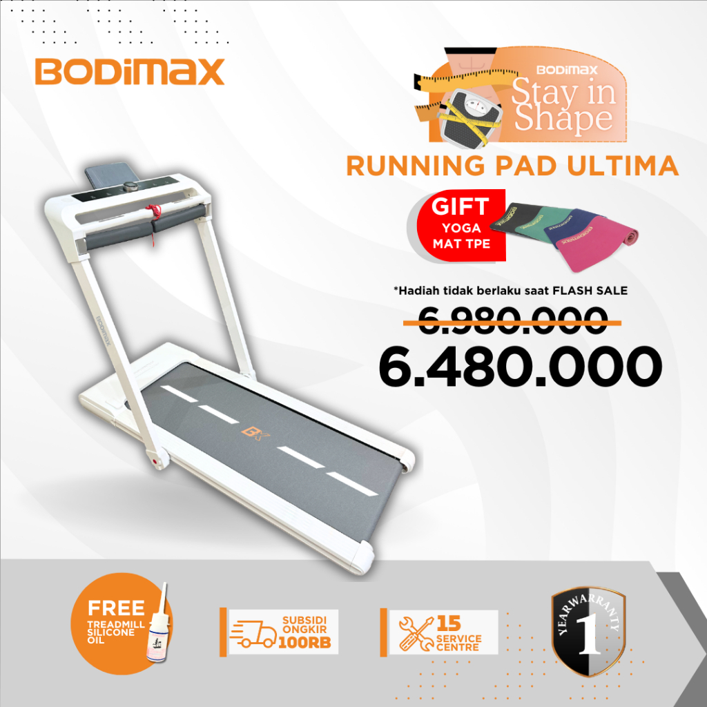 Jual BODIMAX RUNNING PAD ULTIMA – FOLDING TREADMILL / GYM / ALAT ...