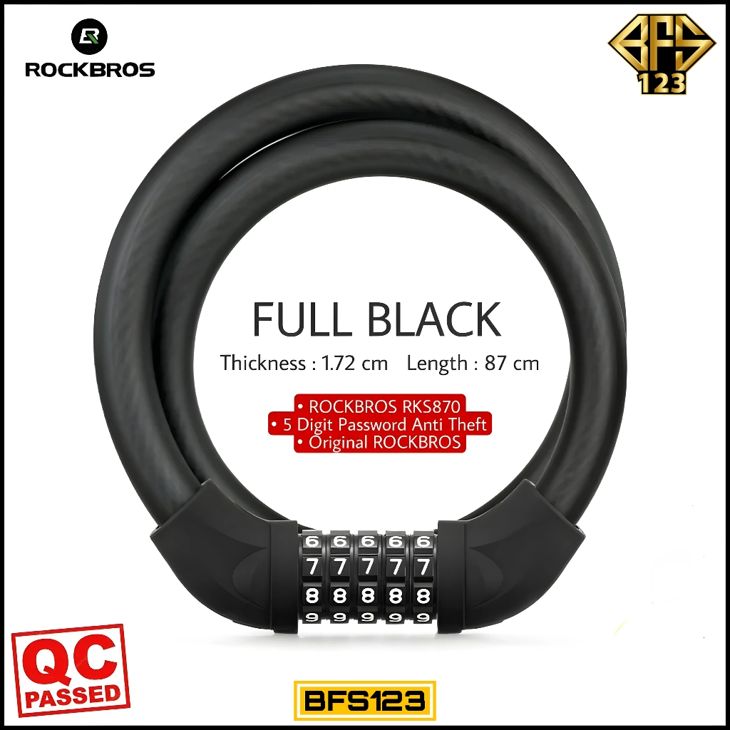 Jual ROCKBROS RKS870 Kunci Gembok Sepeda Bike 87 Cm Steel 5 Digit ...