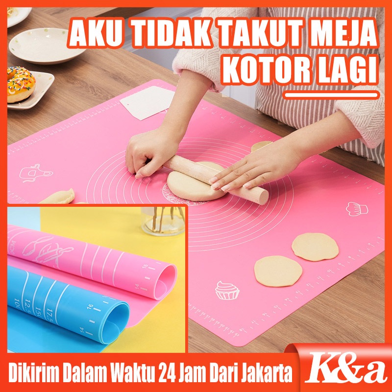 Jual Alas Adonan Kue JUMBO Silikon Alas Ukur Silicone Matras Adonan Kue ...